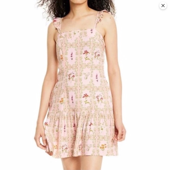 Agua Bendita | Dresses | Agua Bendita Sundress Mini Dainty Floral Tile ...